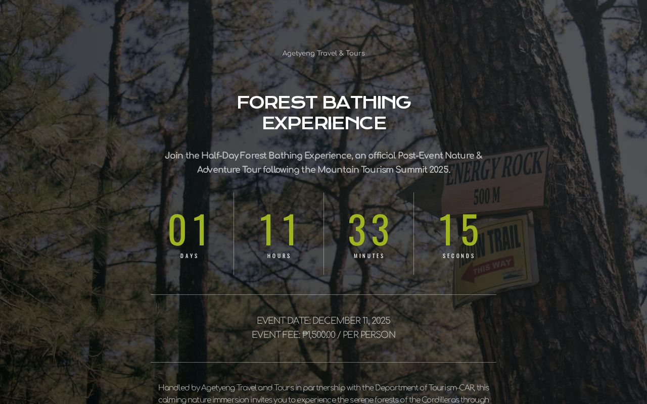 Forest Bathing Experience by Agetyeng Travel and Tours